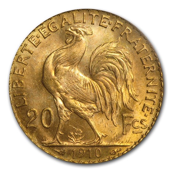Buy 1899-1914 France Gold 20 Francs Rooster MS-64 NGC/PCGS | APMEX