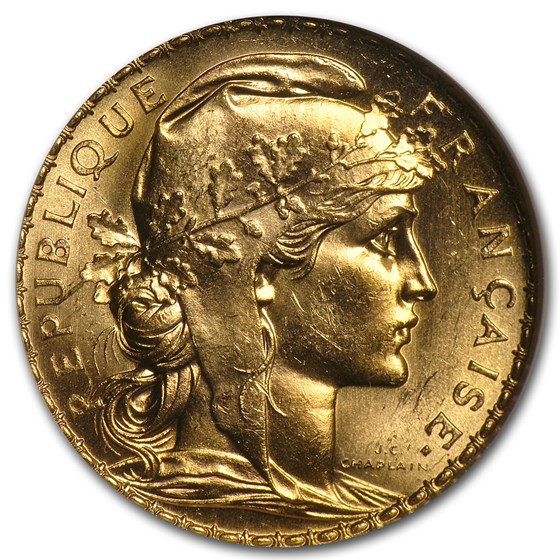 Buy 1899-1914 France Gold 20 Francs Rooster MS-64 NGC/PCGS | APMEX
