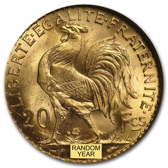 Buy 1899-1914 France Gold 20 Francs Rooster MS-64 NGC/PCGS | APMEX