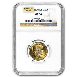 Buy 1899-1914 France Gold 20 Francs Rooster MS-66 NGC/PCGS | APMEX