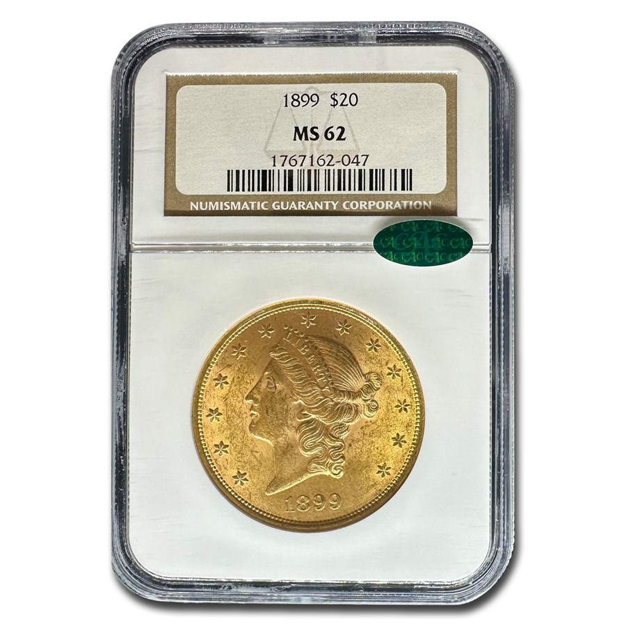 Buy 1899 $20 Liberty Gold Double Eagle MS-62 NGC CAC | APMEX