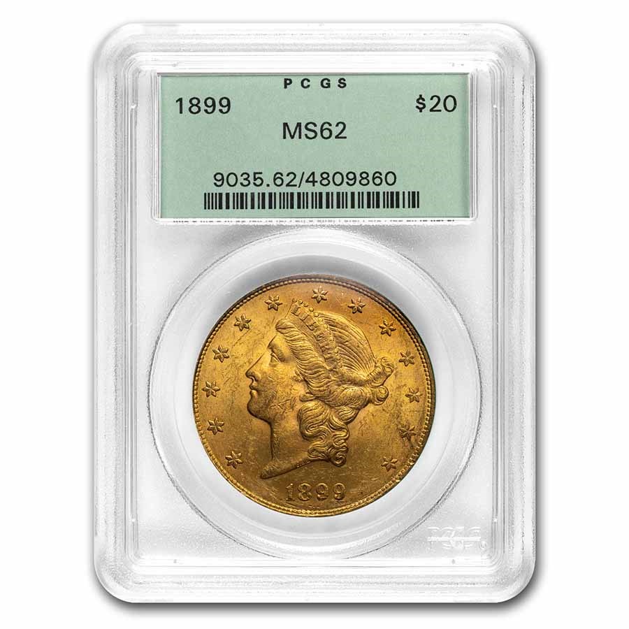 Buy 1899 $20 Liberty Gold Double Eagle MS-62 PCGS (OGH) | APMEX