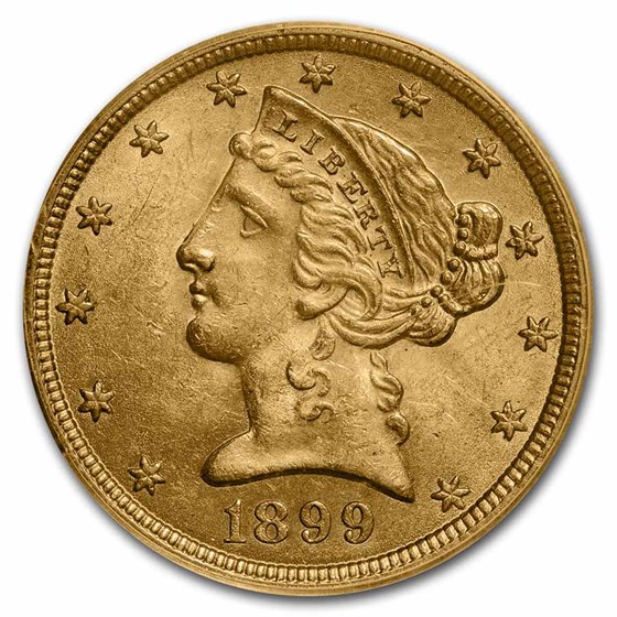 Buy 1899 $5 Liberty Gold Half Eagle MS-61 PCGS | APMEX