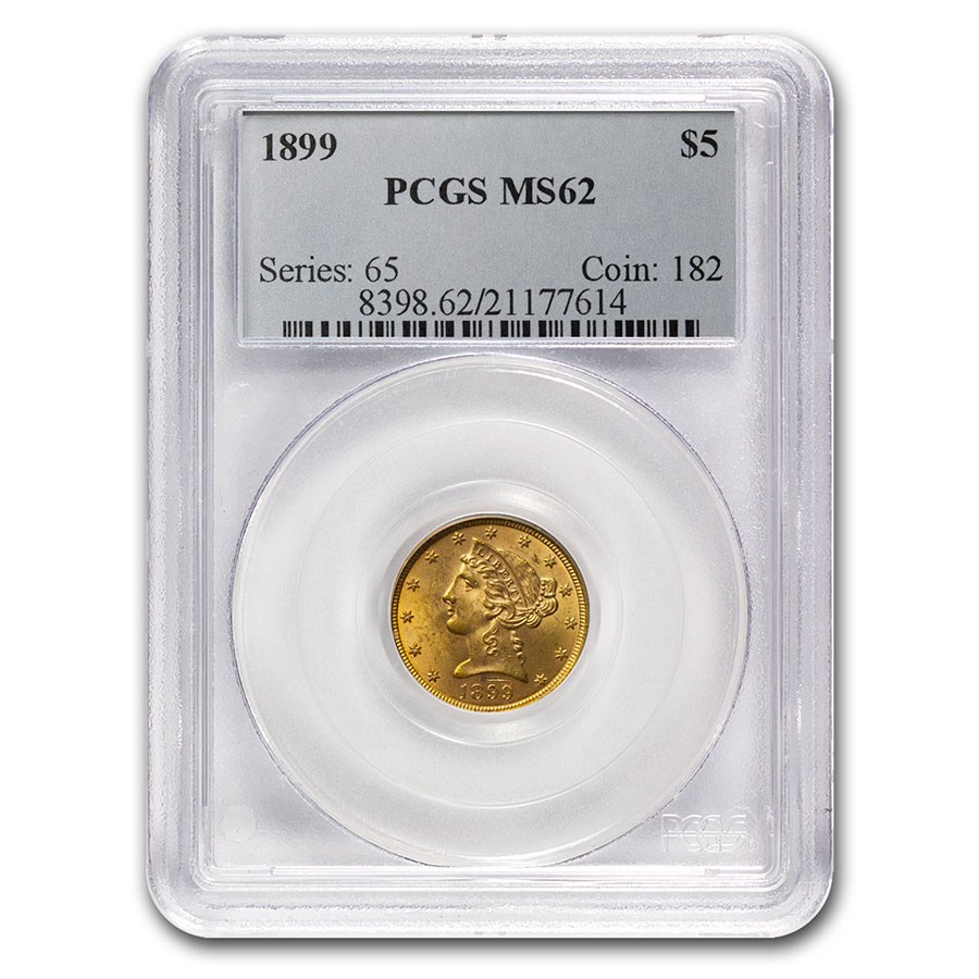 Buy 1899 $5 Liberty Gold Half Eagle MS-62 PCGS | APMEX