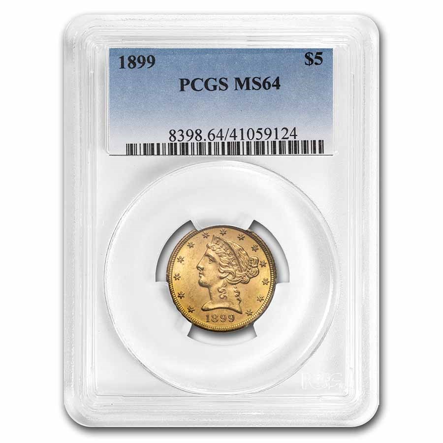 Buy 1899 $5 Liberty Gold Half Eagle MS-64 | APMEX