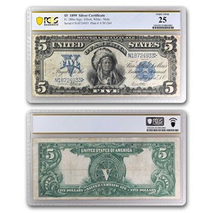 1899 $5 Silver Cert Chief Running Antelope VF-25 PCGS (Fr#280m)