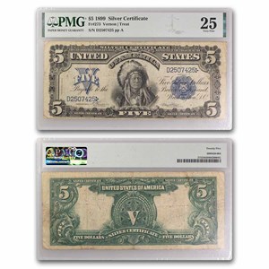 1899 $5 Silver Cert Chief Running Antelope VF-25 PMG (Fr#273)