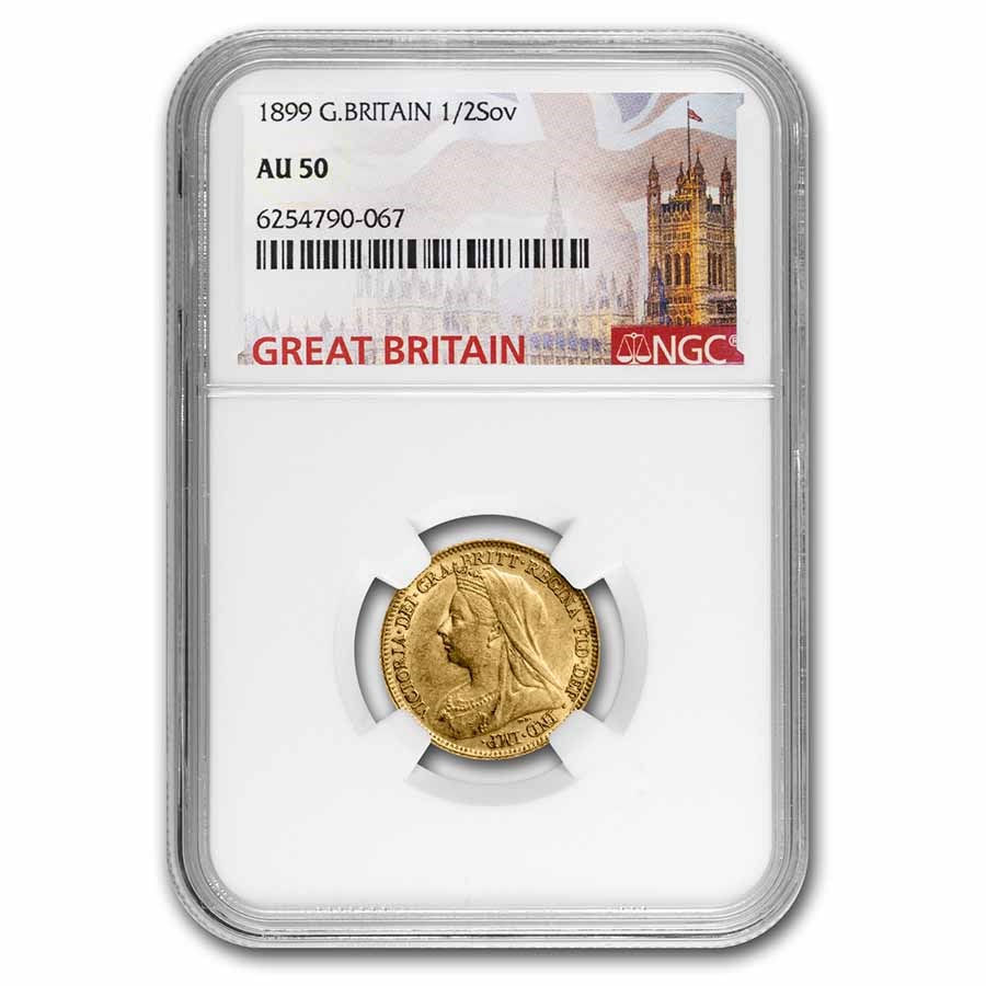 Buy 1899 Great Britain Gold 1/2 Sovereign Victoria Jubilee AU-50 NGC | APMEX
