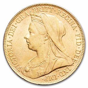 Buy 1899 GB Gold Half-Sovereign Victoria Veil BU | APMEX