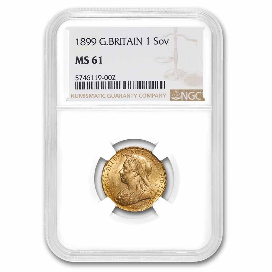 Buy 1899 Great Britain Gold Sovereign Victoria Veil Head MS-61 NGC | APMEX