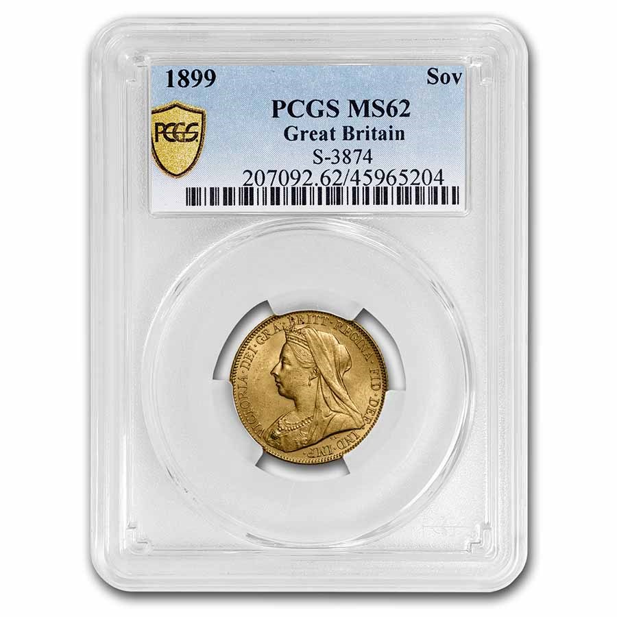 Buy 1899 Great Britain Gold Sovereign Victoria Veil Head MS-62 PCGS | APMEX