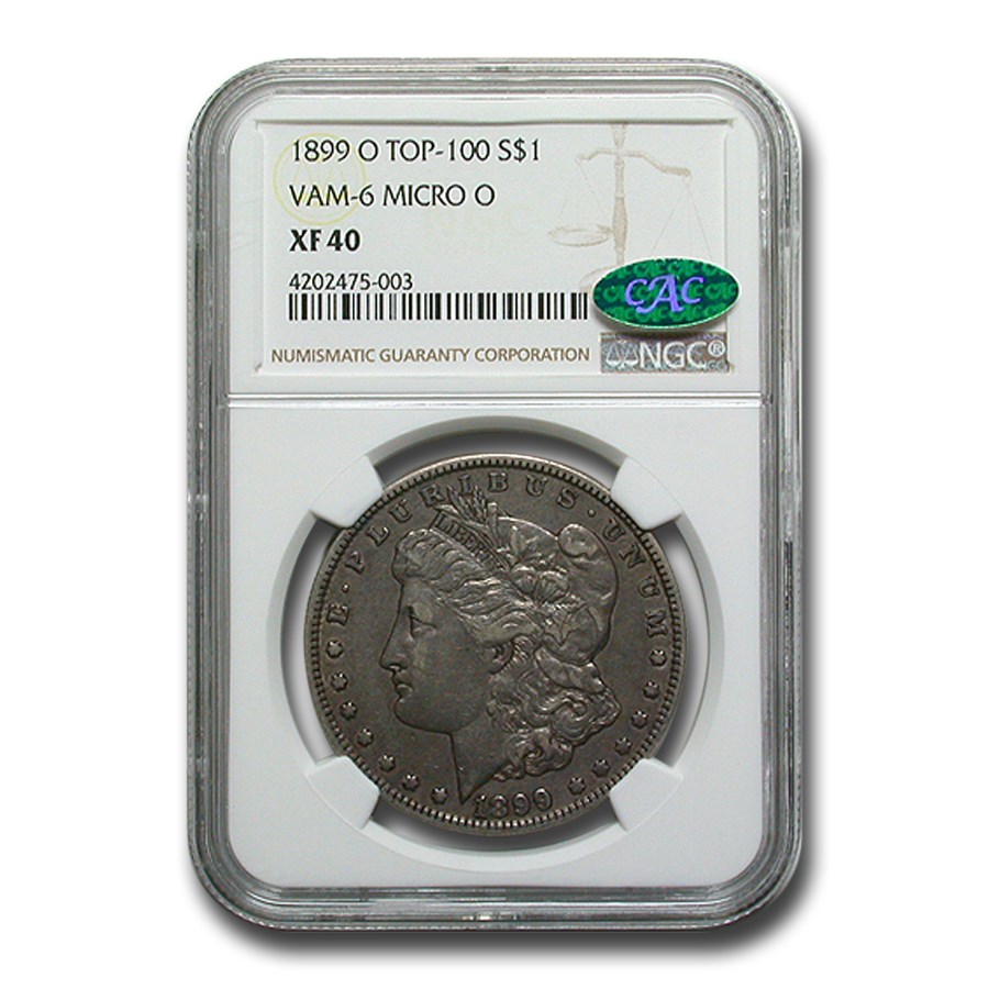 1899-O Morgan Dollar XF-40 NGC CAC (VAM-6, Micro O)