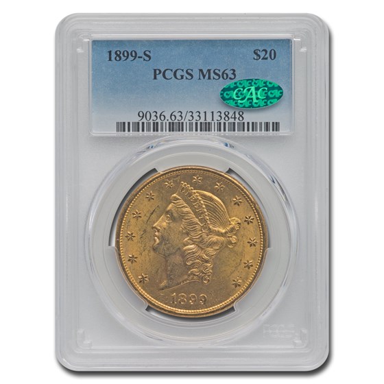 Buy 1899-S $20 Liberty Gold Double Eagle MS-63 PCGS CAC | APMEX