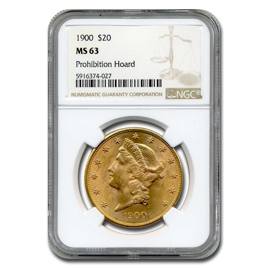Buy 1900 $20 Liberty Gold Double Eagle MS-63 NGC (Prohibition Hoard ...
