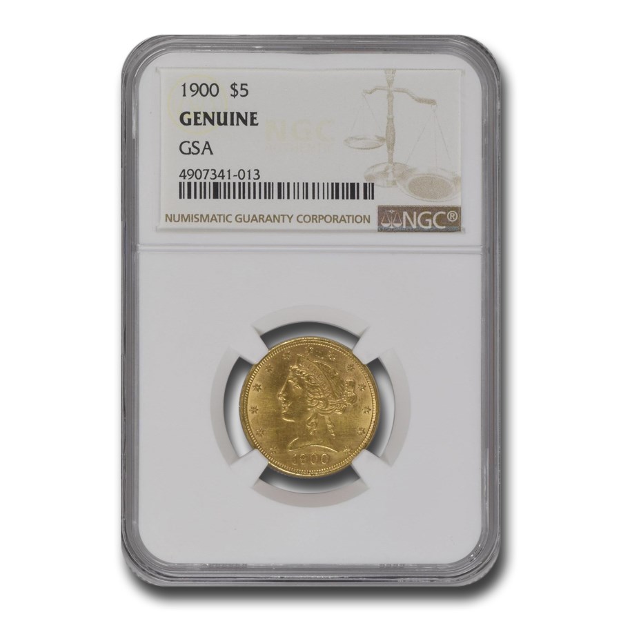 Buy 1900 $5 Liberty Gold Half Eagle Genuine NGC (GSA) | APMEX