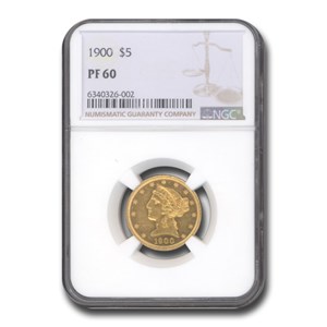 1900 $5 Liberty Gold Half Eagle PF-60 NGC