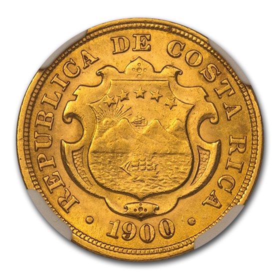 Buy 1900 Costa Rica Gold 10 Colones MS-64 NGC | APMEX