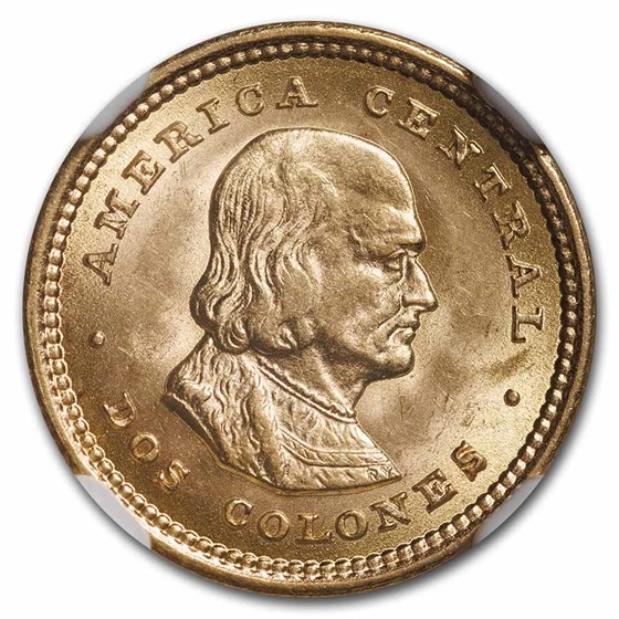 Buy 1900 Costa Rica Gold 2 Colones MS-65 NGC | APMEX