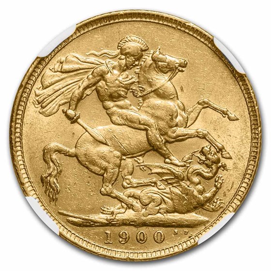 Buy 1900 Great Britain Gold Sovereign Victoria Veil Head AU-58 NGC | APMEX
