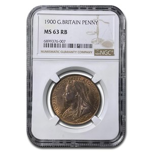 1900 Great Britain Penny Victoria MS-63 NGC (Red/Brown)