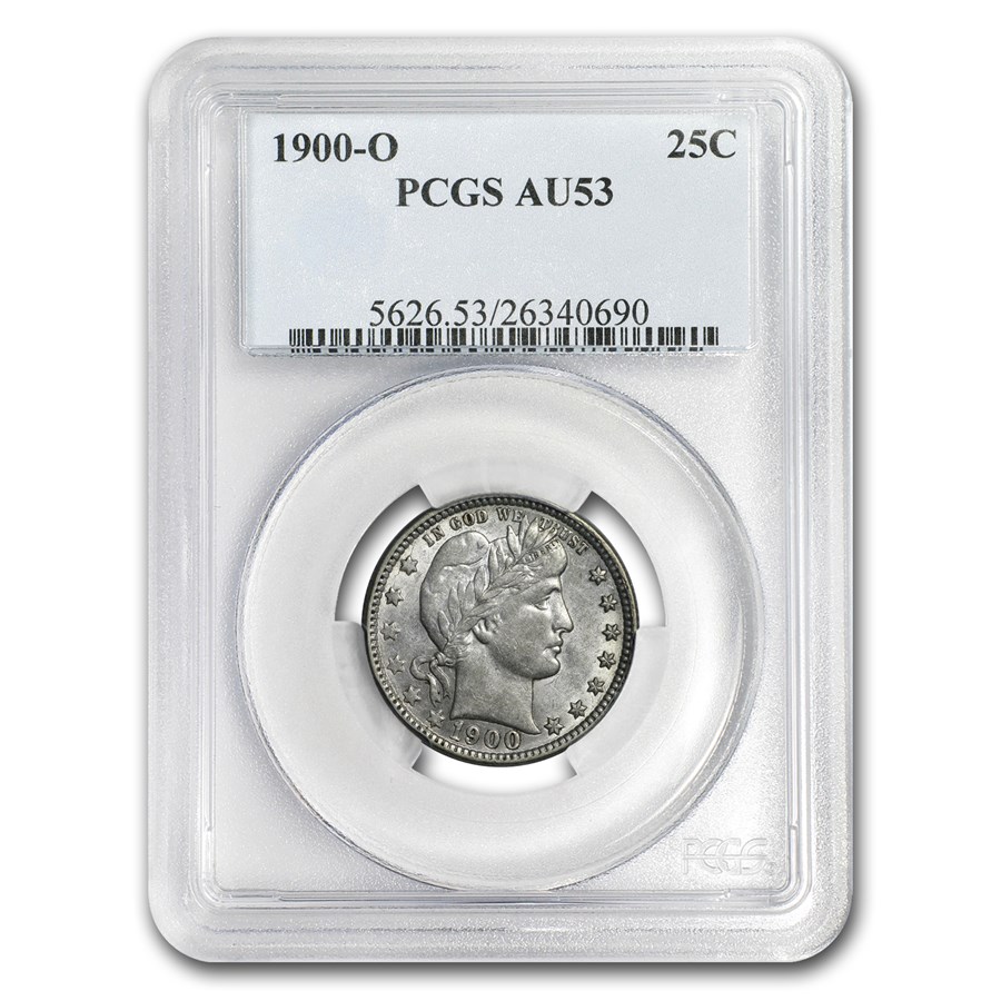 Buy 1900-O Barber Quarter AU-53 PCGS | APMEX