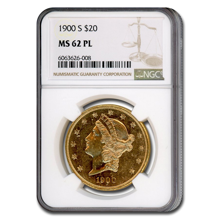 Buy 1900-S $20 Liberty Gold Double Eagle MS-62 NGC (PL) | APMEX