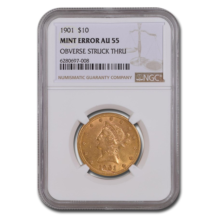 Buy 1901 $10 Liberty Gold Eagle AU-55 NGC (Mint Error - Struck Thru) | APMEX