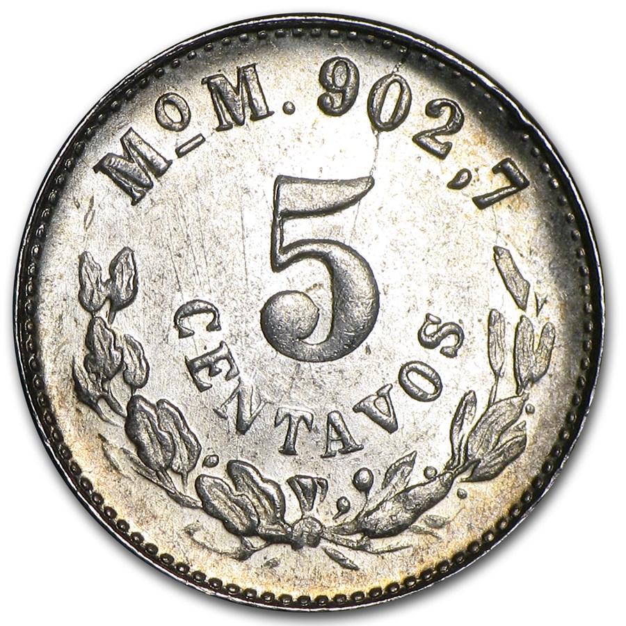 Buy 1901 1904 Mexico Silver 5 Centavos Avg Circ ASW 0393 APMEX buy-1901-1904-mexico-silver-5-centavos-avg-circ-asw-0393-apmex