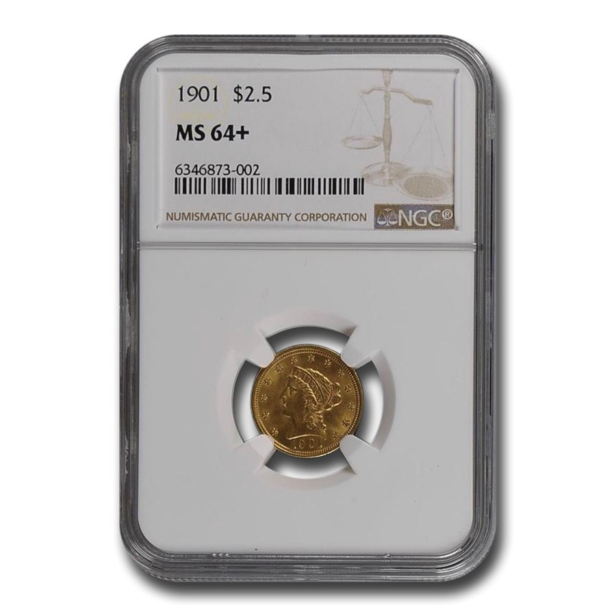 Buy 1901 $2.50 Liberty Gold Quarter Eagle MS-64+ NGC | APMEX