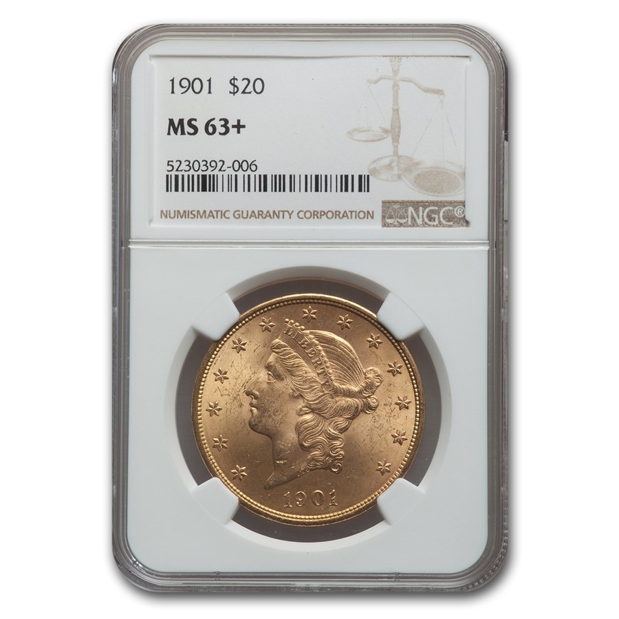 Buy 1901 $20 Liberty Gold Double Eagle MS-63+ NGC | APMEX