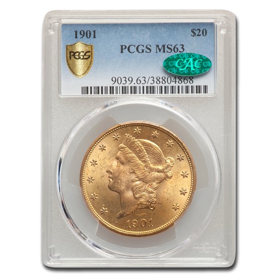 Buy 1901 $20 Liberty Gold Double Eagle MS-63 PCGS (CAC) | APMEX