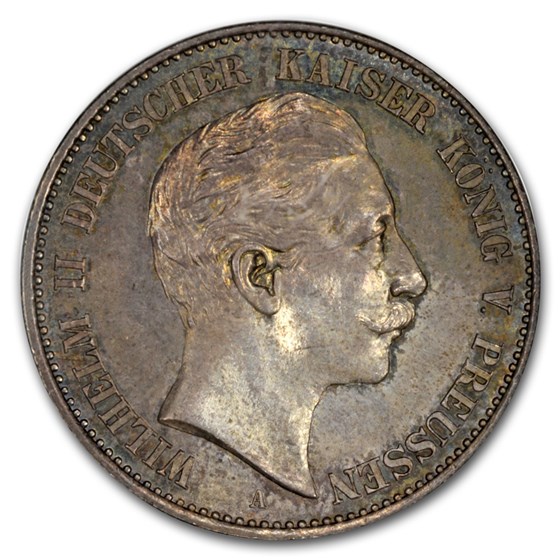 Buy 1901-A Germany Silver 2 Mark Prussia Wilhelm II MS-64 NGC | APMEX