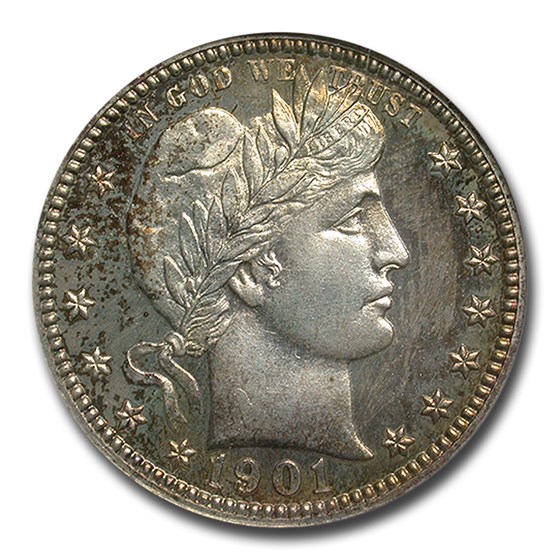Buy 1901 Barber Quarter PF-65 NGC CAC | APMEX
