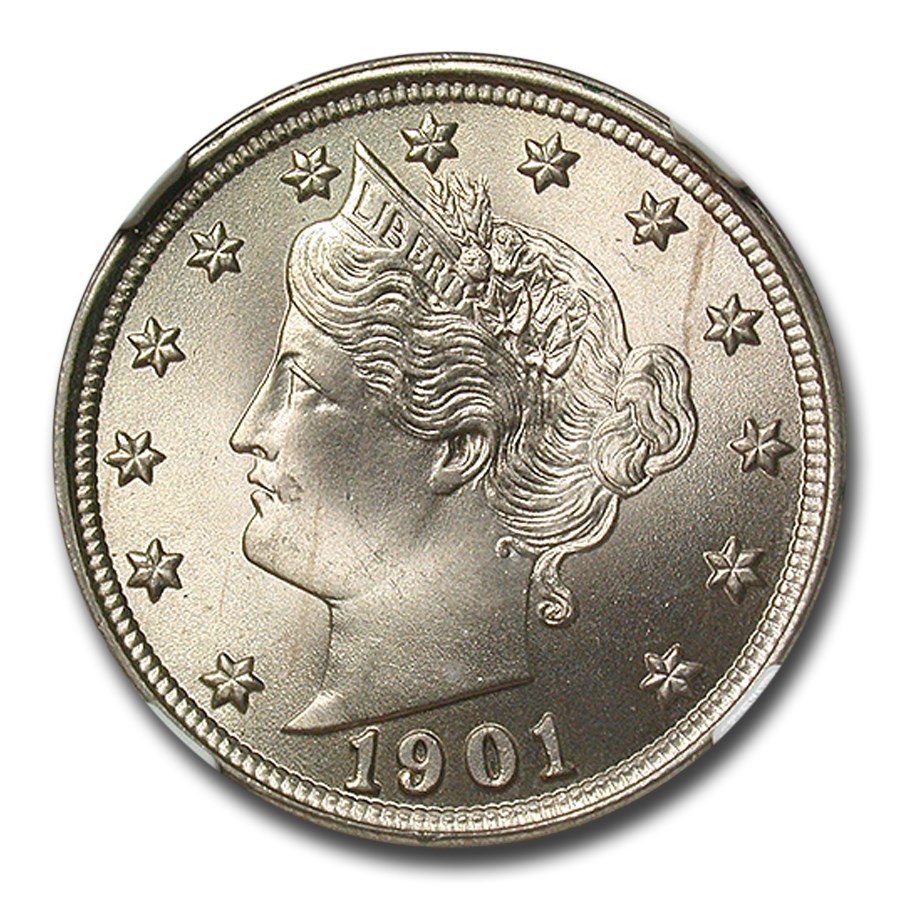 1901 Liberty Head V Nickel MS-65+ NGC