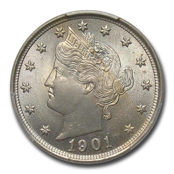 Buy 1901 Liberty Head V Nickel MS-66 PCGS CAC | APMEX