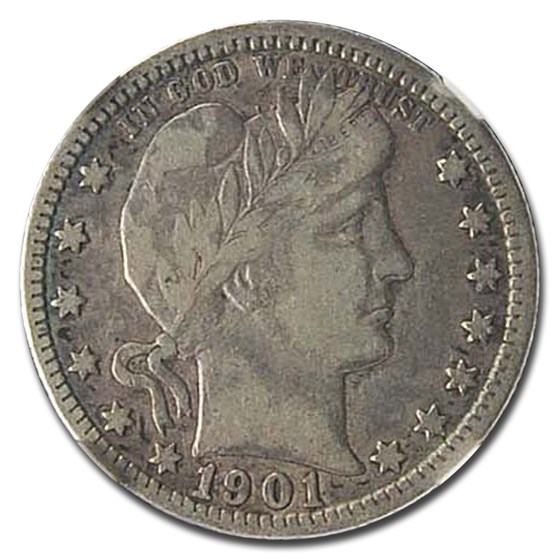 Buy 1901-O Barber Quarter F-15 NGC | APMEX