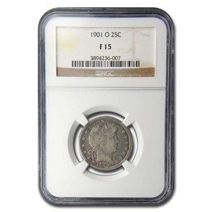 Buy 1901-O Barber Quarter F-15 NGC | APMEX