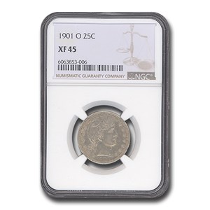 Buy 1901-O Barber Quarter XF-45 NGC | APMEX