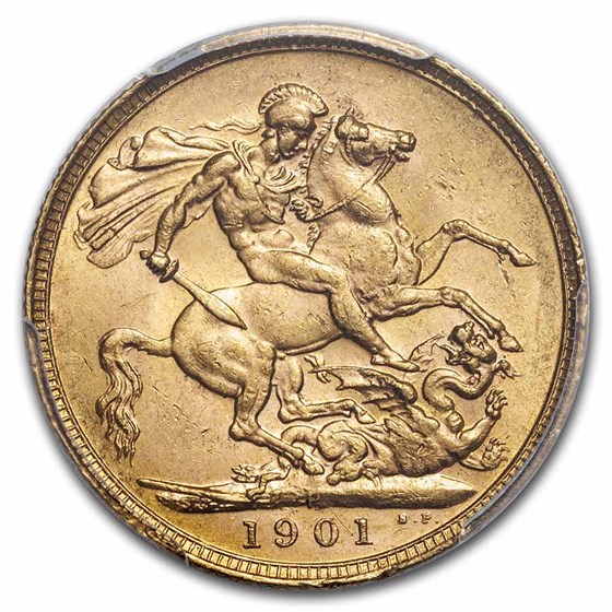 Buy 1901-P Australia Gold Sovereign Victoria Veil Head MS-61 PCGS | APMEX