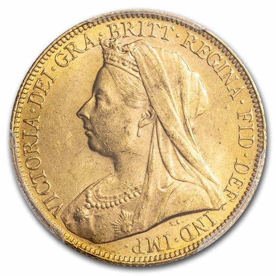 1901-P Australia Gold Sovereign Victoria Veil Head MS-63 PCGS