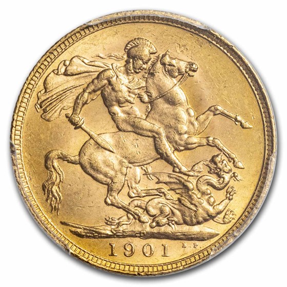 1901-P Australia Gold Sovereign Victoria Veil Head MS-63 PCGS