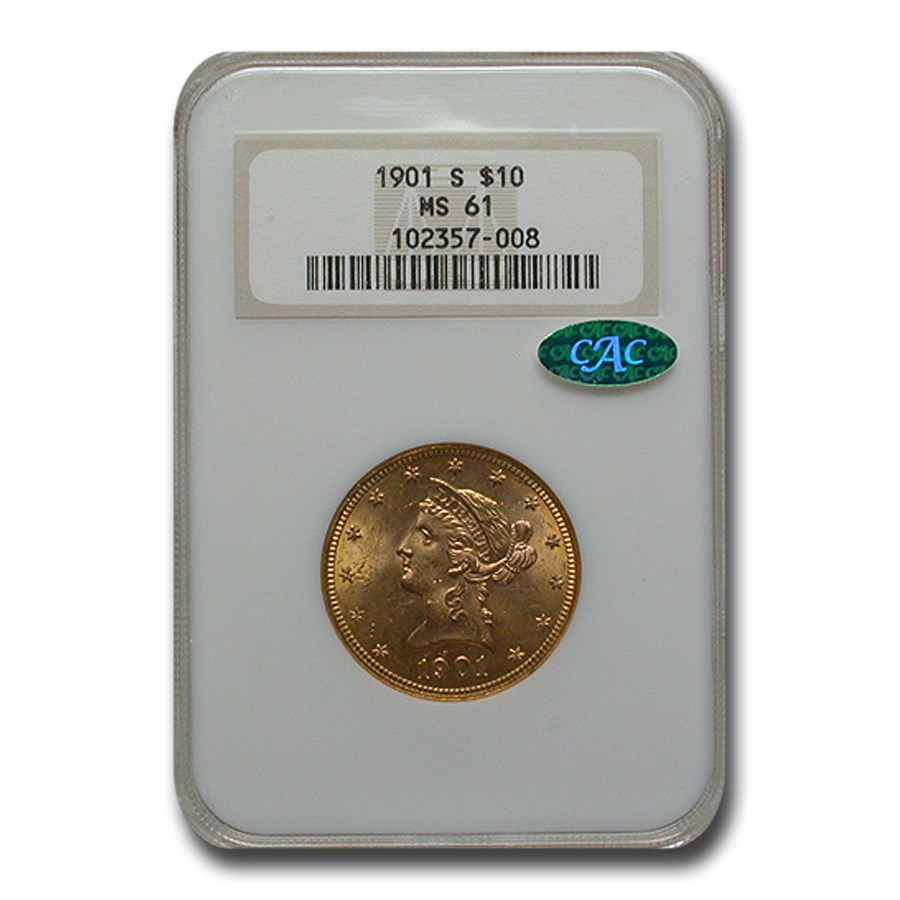 Buy 1901-S $10 Liberty Gold Eagle MS-61 NGC CAC | APMEX