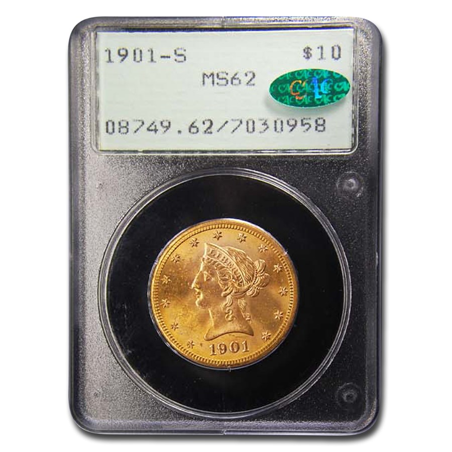 Buy 1901-S $10 Liberty Gold Eagle MS-62 PCGS CAC (Rattler) | APMEX