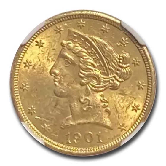 Buy 1901-S $5 Liberty Gold Half Eagle MS-62 NGC | APMEX