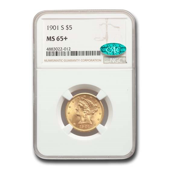 Buy 1901-S $5 Liberty Gold Half Eagle MS-65+ NGC CAC | APMEX