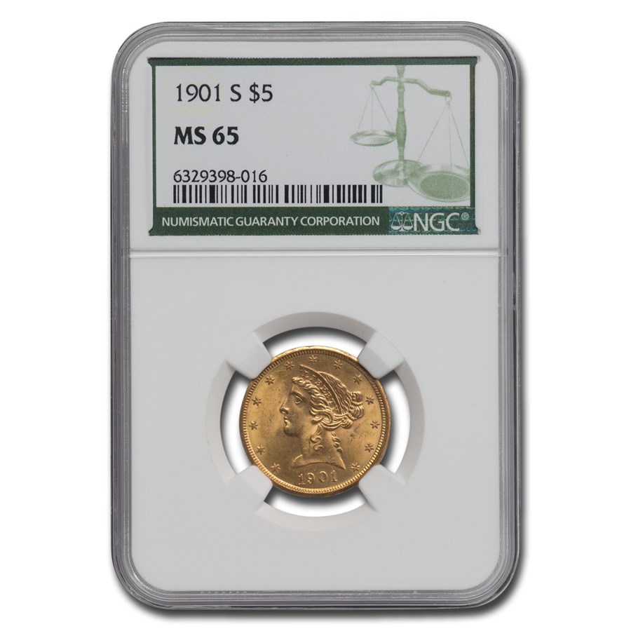 Buy 1901-S Liberty Gold Half Eagle MS-65 Green Label | APMEX