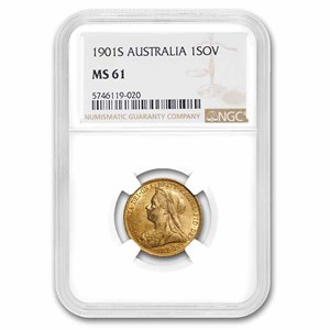 Buy 1901-S Australia Gold Sovereign Veil Head Victoria MS-61 NGC | APMEX
