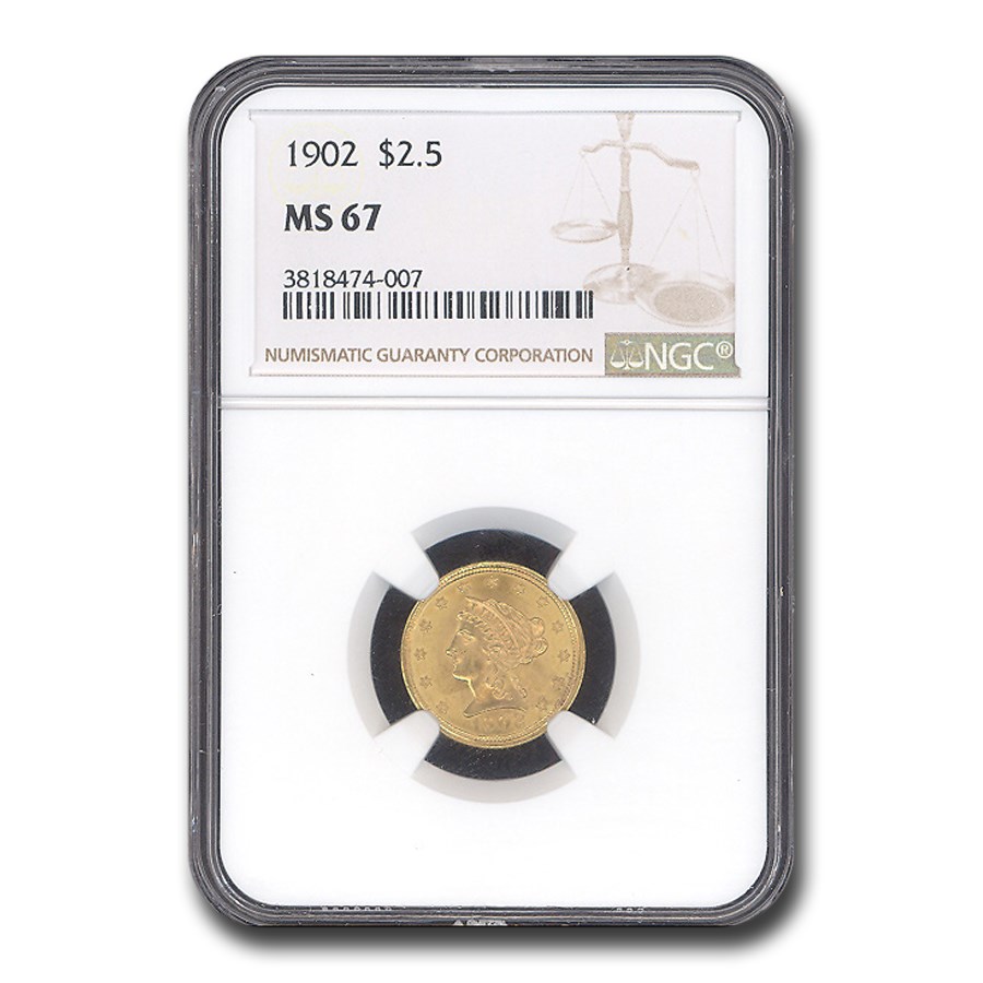 Buy 1902 $2.50 Liberty Gold Quarter Eagle MS-67 NGC | APMEX