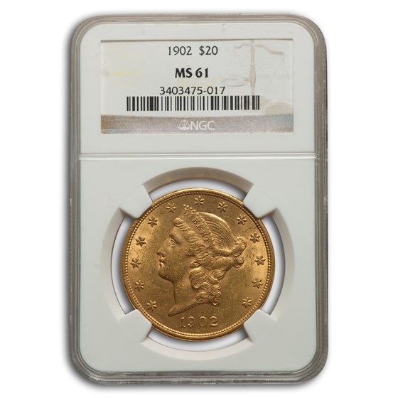 Buy 1902 $20 Liberty Gold Double Eagle MS-61 NGC | APMEX