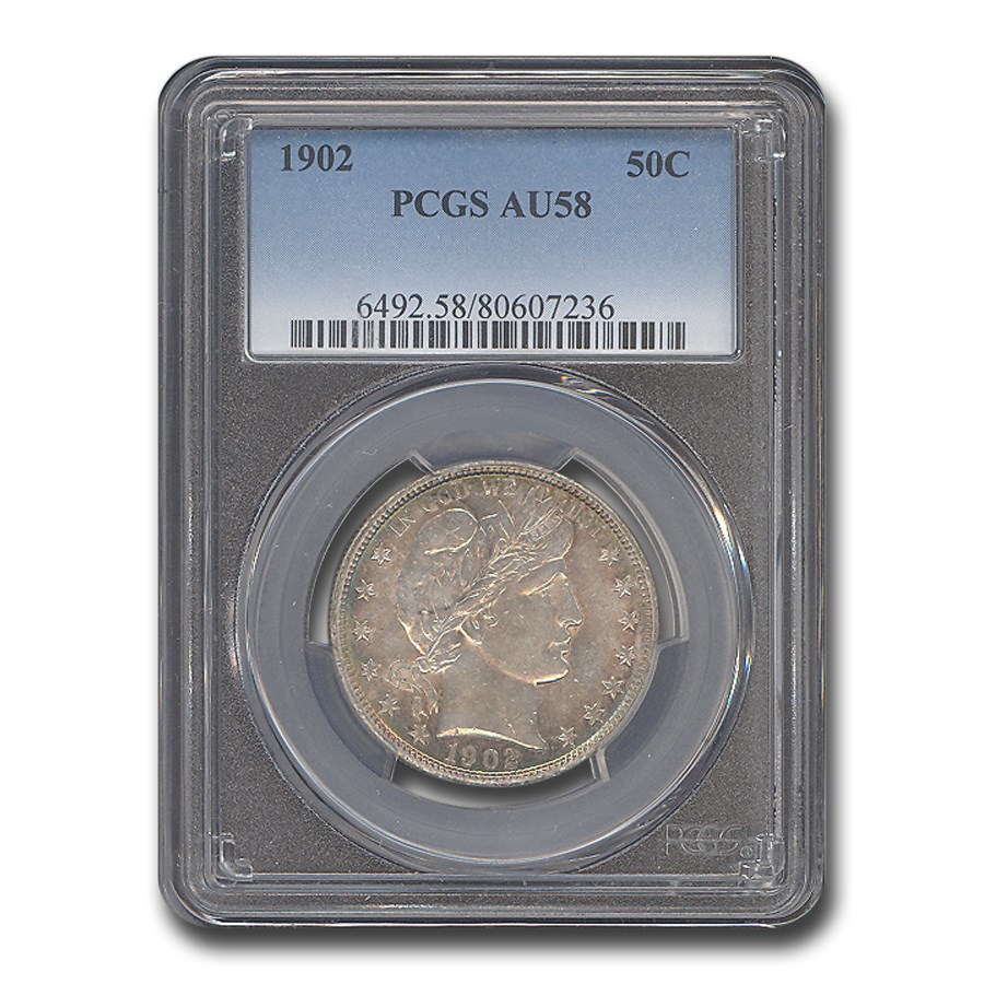 1902 Barber Half Dollar AU-58 PCGS